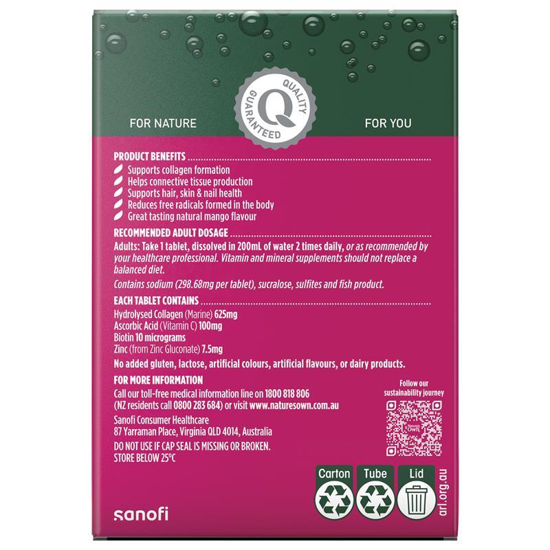 Buy Nature's Own Collagen + Skin Support Effervescent 60 Tablets online ...