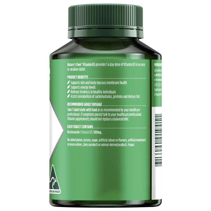 Buy Nature's Own Vitamin B3 500mg 120 Tablets online at Chemist Warehouse