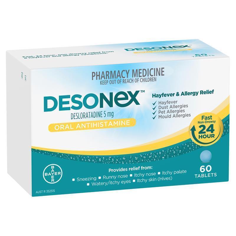 Buy Desonex Allergy & Hayfever 5mg 60 Tablets online at Chemist Warehouse