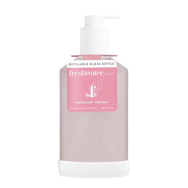 Buy Freshwater Farm Refillable Glass Bottle Rosewater + Pink Clay 500ml ...