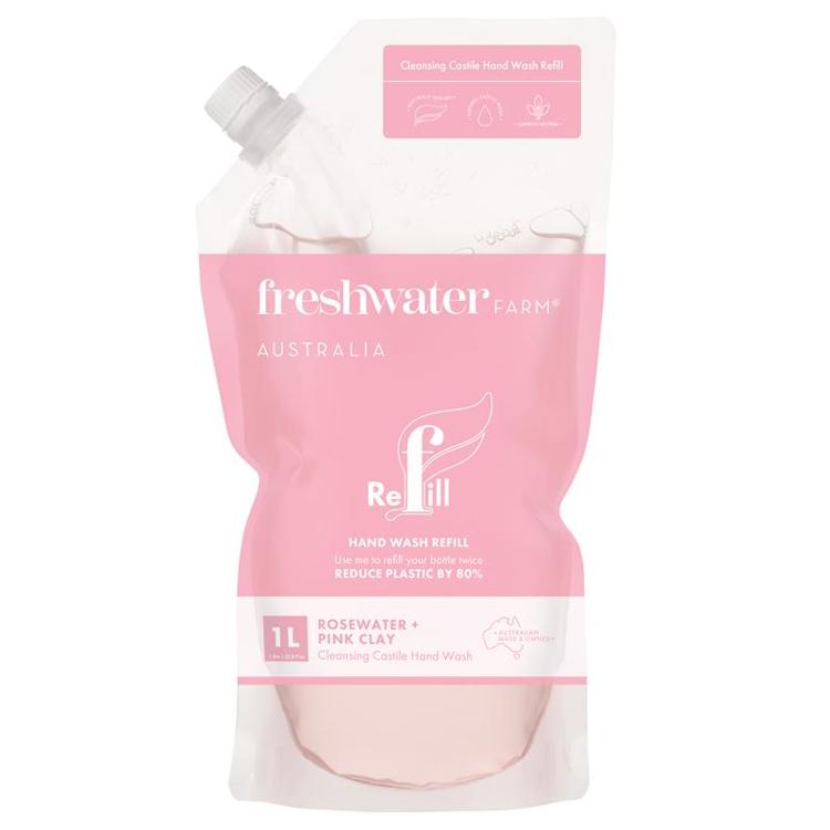 Buy Freshwater Farm Hand Wash Rosewater + Pink Clay Pouch Refill 1 ...