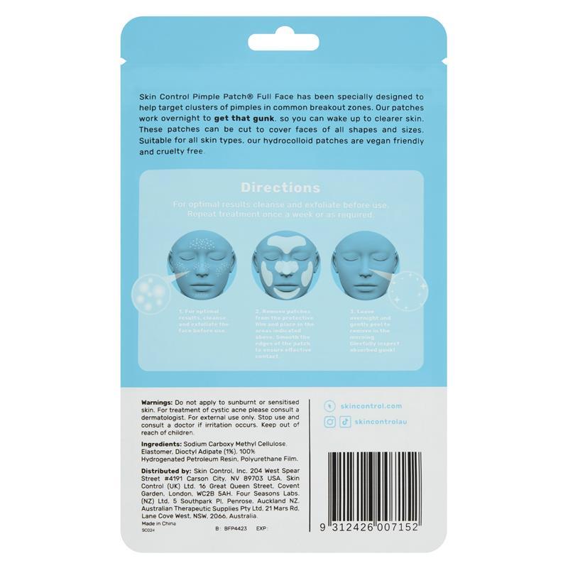 Buy Skin Control Pimple Patch Full Face online at Chemist Warehouse