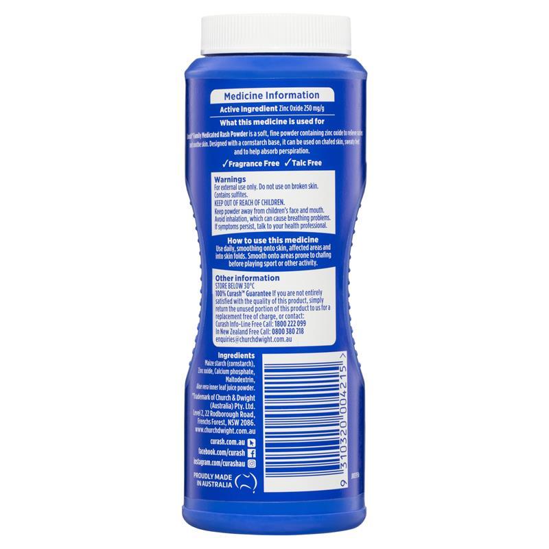 Buy Curash Family Medicated Rash Powder 100g online at Chemist Warehouse