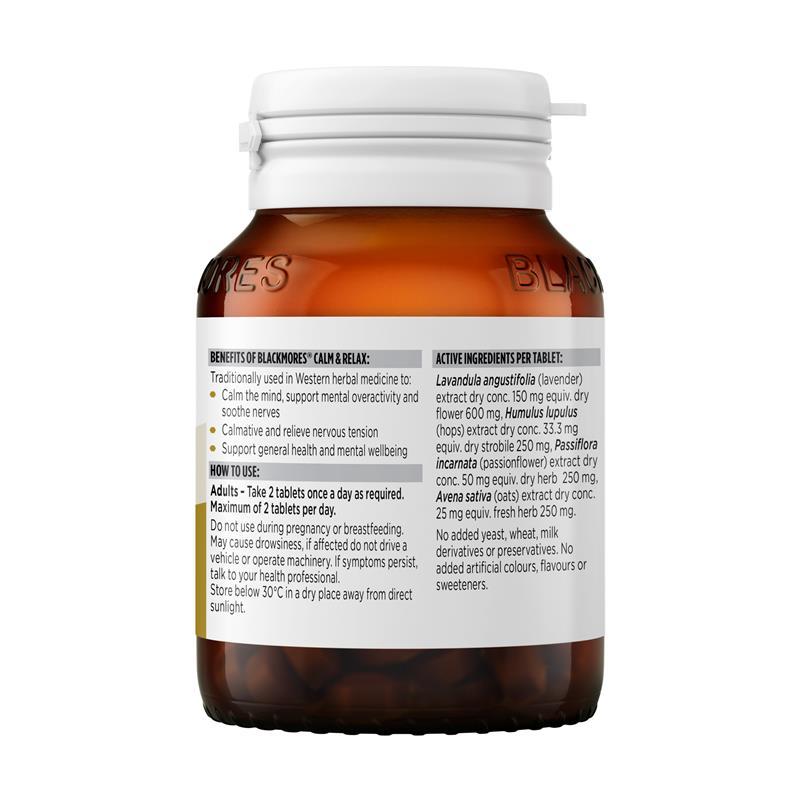 Buy Blackmores Calm & Relax 60 Tablets online at Chemist Warehouse