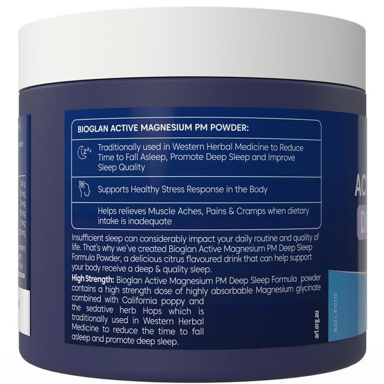 Buy Bioglan Active Magnesium PM Deep Sleep Formula 240g online at ...