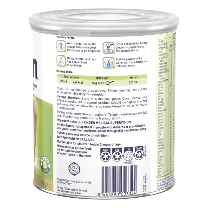 Buy Nutren Diabetes Low GI Formula Vanilla Flavour 825g online at ...
