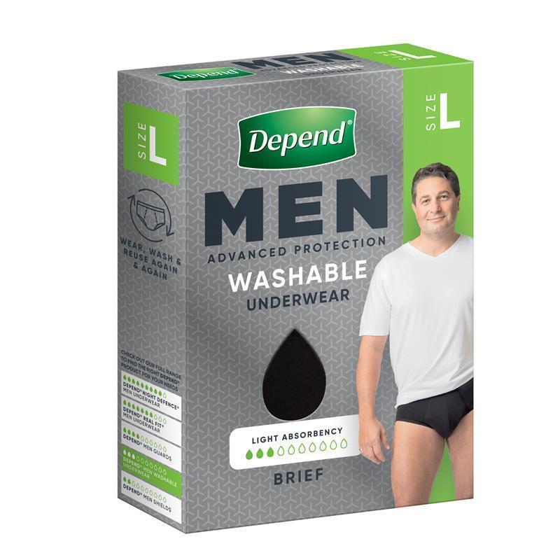 Buy Depend Men Washable Incontinence Underwear Large online at Chemist ...