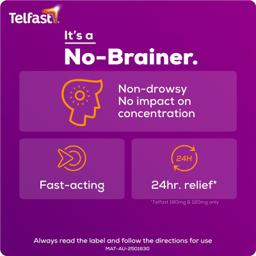 Buy Telfast Hayfever Allergy Relief 180mg Antihistamine Tablets Non ...