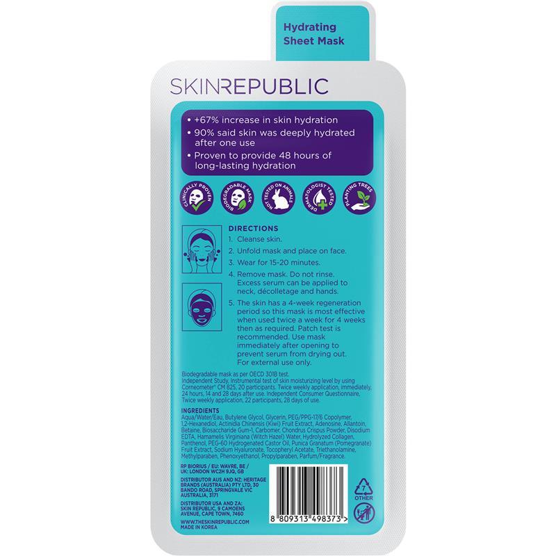 Buy Skin Republic Hyaluronic Acid & Collagen Face Mask 25ml online at ...