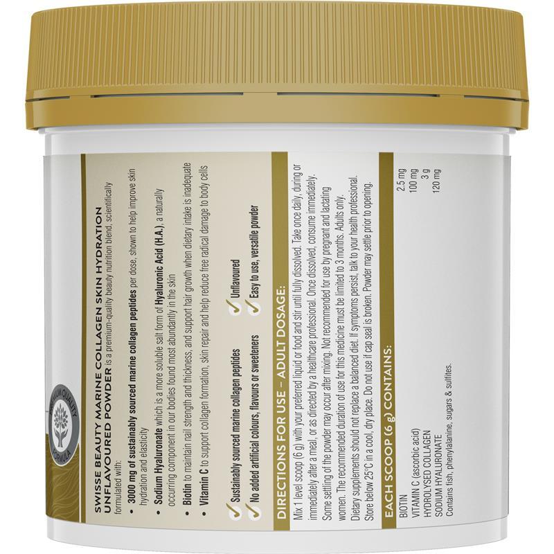 Buy Swisse Beauty Marine Collagen Skin Hydration 180g Powder online at ...