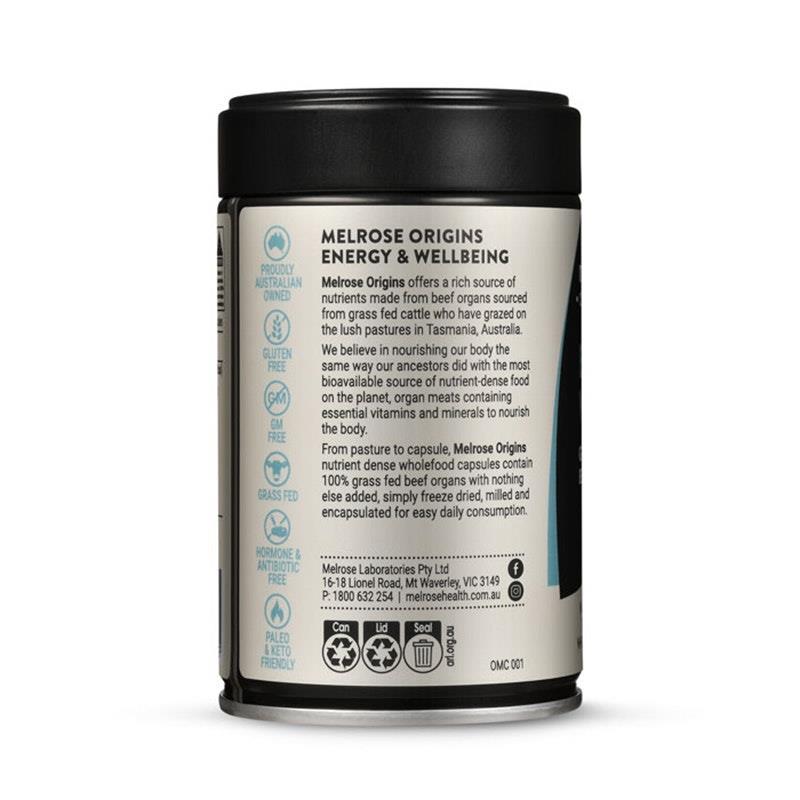 Buy Melrose Origins Energy & Wellbeing Grass Fed Beef Liver 120Capsules ...