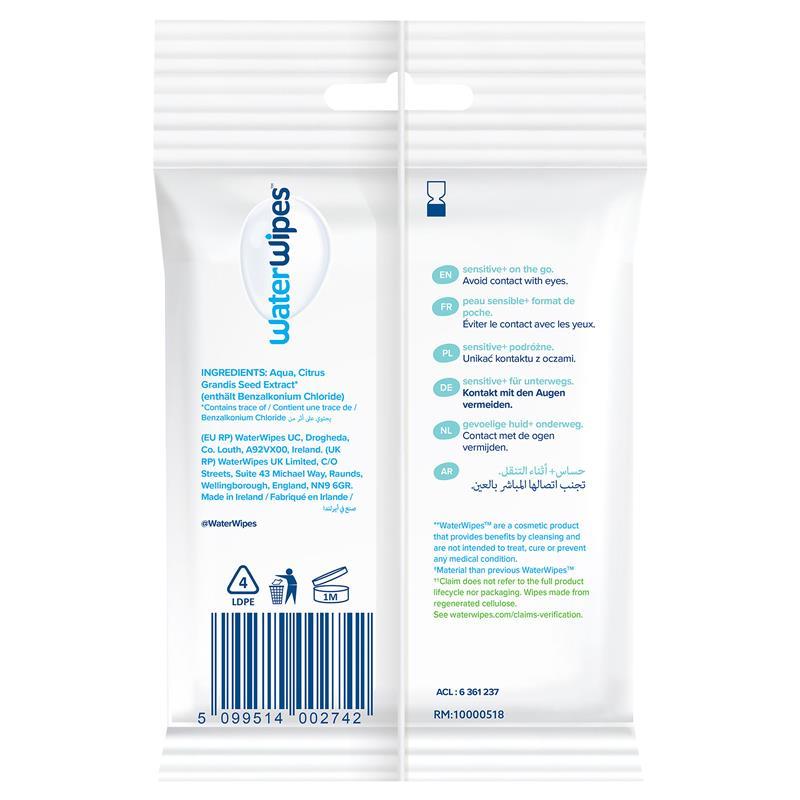 Buy WaterWipes On The Go Sensitive Wipes 10 Pack online at Chemist ...