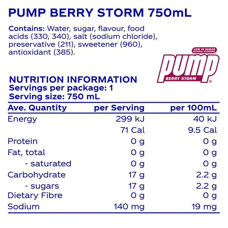 Buy Pump Water Berry 750ml online at Chemist Warehouse
