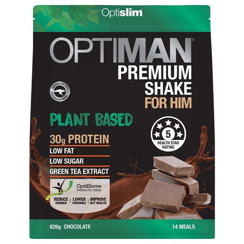 Buy Optislim Optiman Plant Based Shake Chocolate 826g online at Chemist ...