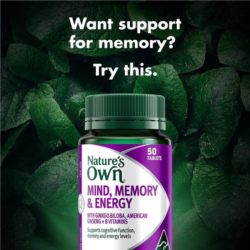 Buy Nature's Own Mind Memory & Energy 50 Tablets online at Chemist ...