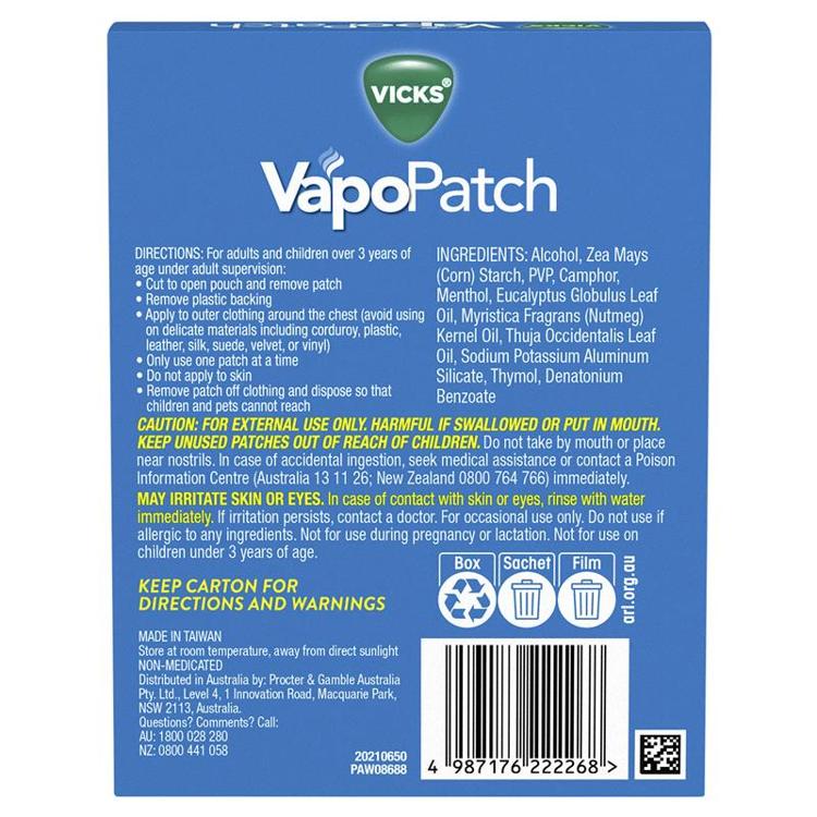 Buy Vicks VapoPatch 5 Pack online at Chemist Warehouse