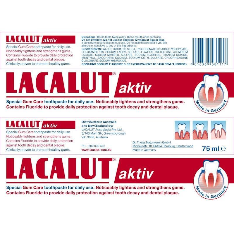 Buy Lacalut Activ, German Gum Repair, Anti-Gingivitis Toothpaste - 3 ...