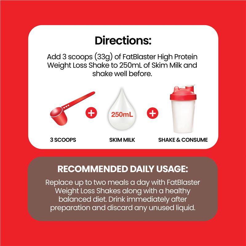 Buy Fatblaster Weight Loss Shake Red Pouch Chocolate 465g online at ...