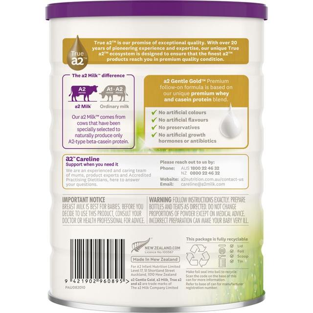 Buy A2 Gentle Gold Premium Follow-on Formula Stage 2 From 6 Months 800g ...