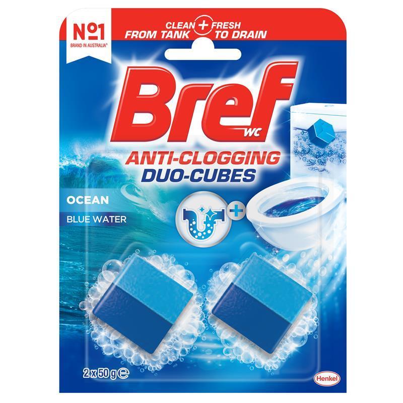 Buy Bref Duo Cubes Blue Action Toilet Cleaner Block In Cistern 2 Pack ...