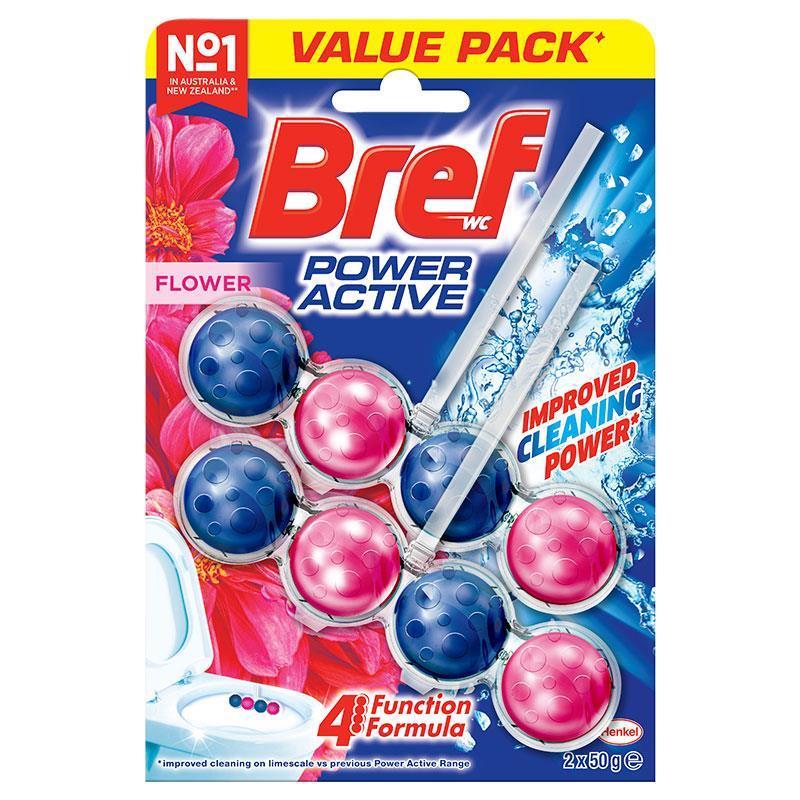 Buy Bref Blue Active Toilet Cleaner Fresh Flower Twin Pack 100g online ...