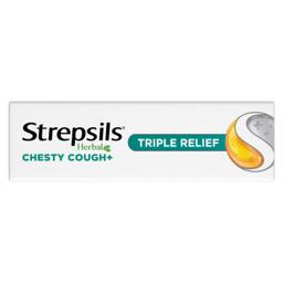 Buy Strepsils Herbal Chesty Cough+ Lozenges Honey Lemon 16 Pack online ...