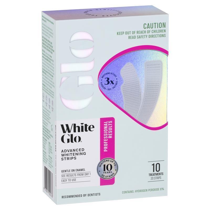 Buy White Glo Advanced Whitening Strips 20 Pack online at Chemist Warehouse