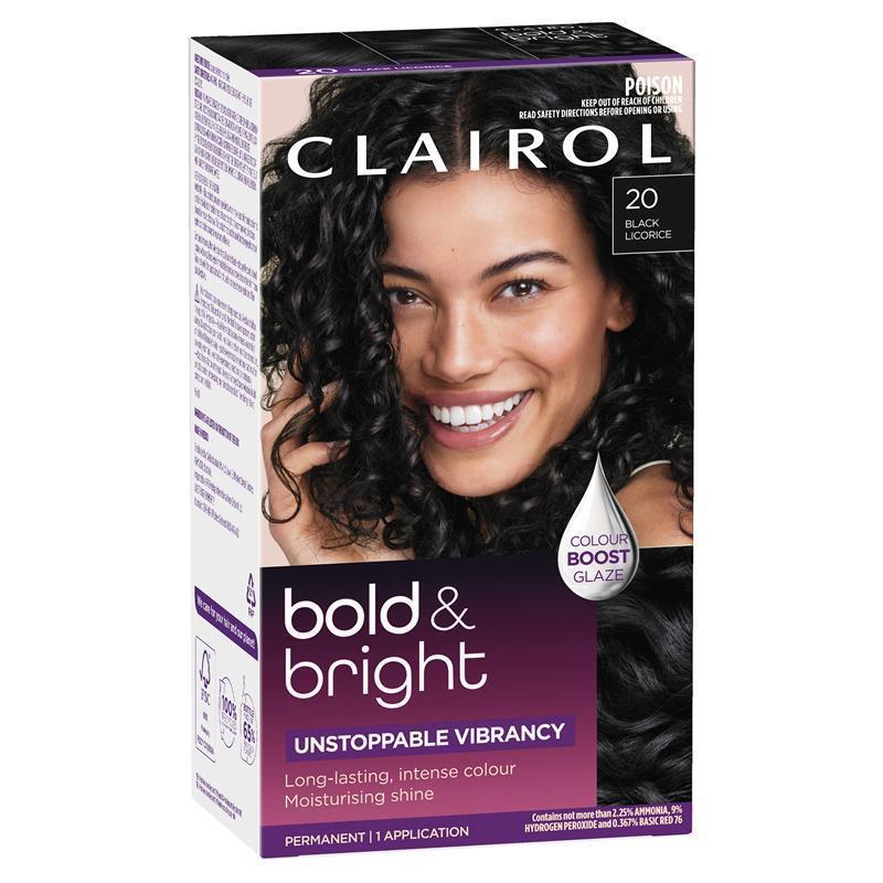 Buy Clairol Bold & Bright Permanent Hair Colour 20 Midnight Black ...