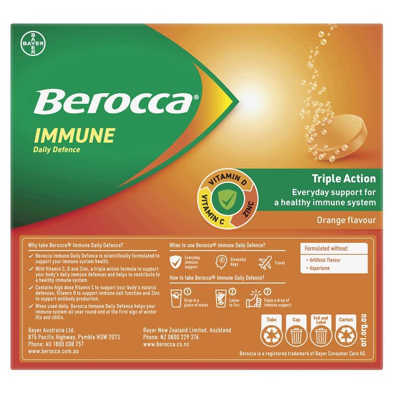 Buy Berocca Immune Daily Defence Orange 60 Effervescent Tablets ...