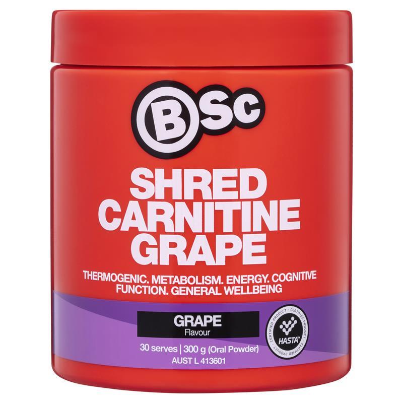 Buy BSc Shred Carnitine Grape 300g online at Chemist Warehouse