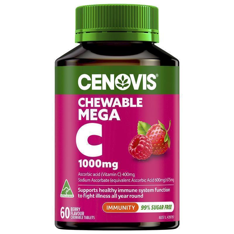 Buy Cenovis Chewable Mega Vitamin C 1000mg Berry 60 Tablets online at ...