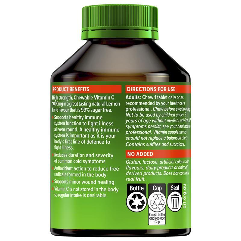 Buy Cenovis Chewable Mega Vitamin C 1000mg Lemon Lime 120 Tablets ...