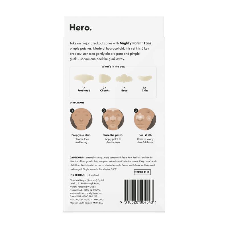 Buy Hero Mighty Patch Face Hydrocolloid Pimple Patches 5 pack online at ...