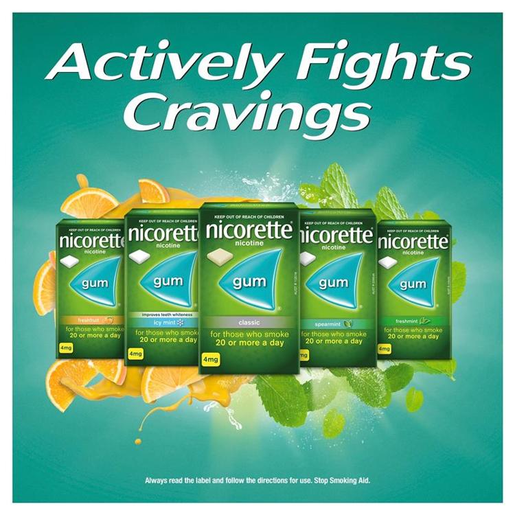 Buy Nicorette Gum 4mg Fresh Fruit 75 Pieces online at Chemist Warehouse