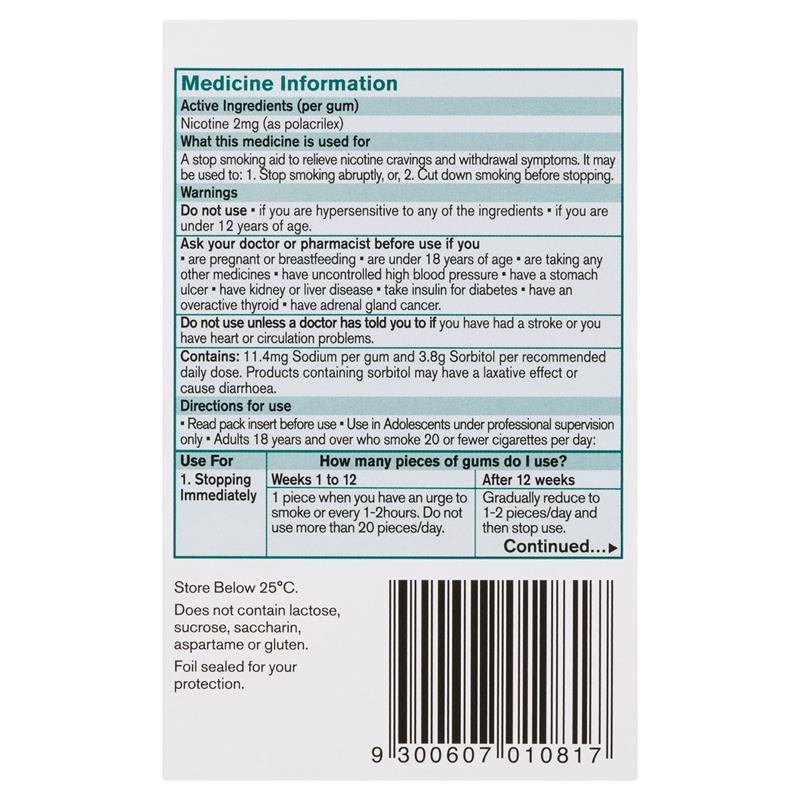 Buy Nicorette Gum 2mg Classic 75 Pieces online at Chemist Warehouse