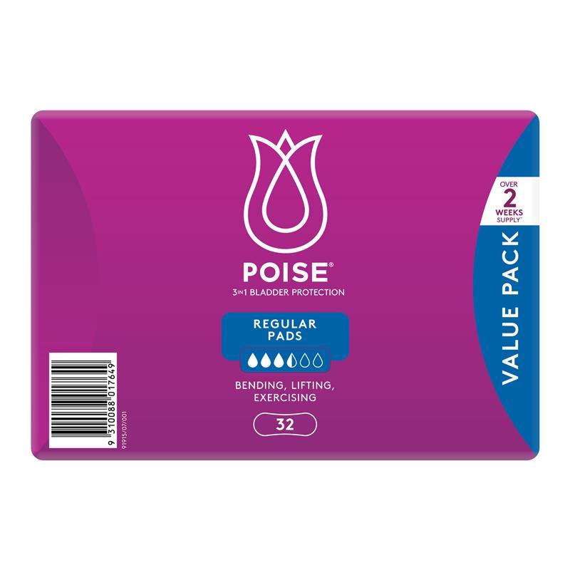 Buy Poise Pad Regular Bulk 32 Pack online at Chemist Warehouse