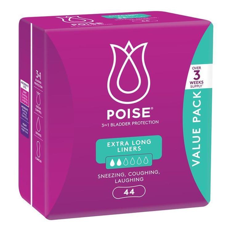 Buy Poise Liner Extra Long Bulk 44 Pack online at Chemist Warehouse