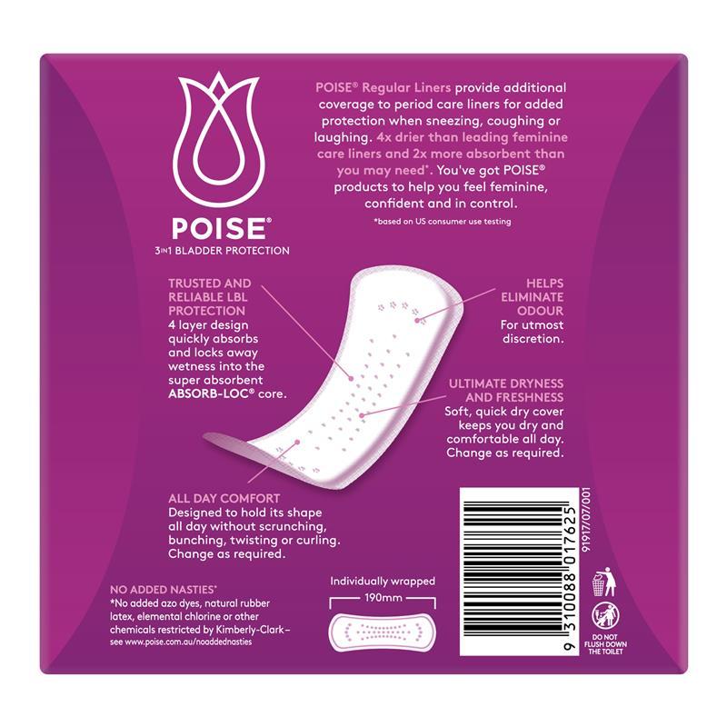 Buy Poise Liner Regular Bulk 52 Pack online at Chemist Warehouse