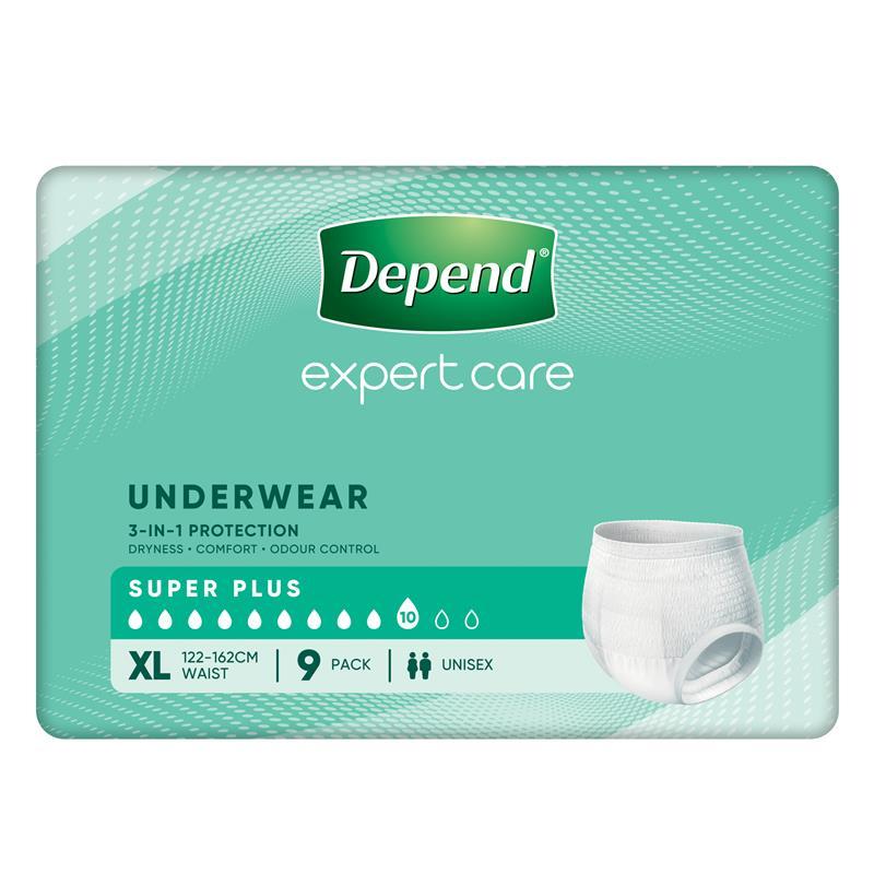 Buy Depend Underwear Super Plus Extra Large 9 Pack online at Chemist ...