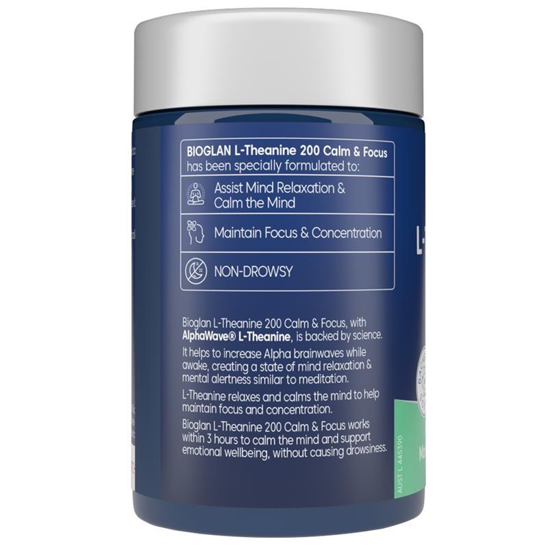 Buy Bioglan L Theanine Calm & Focus 60 Tablets online at Chemist Warehouse