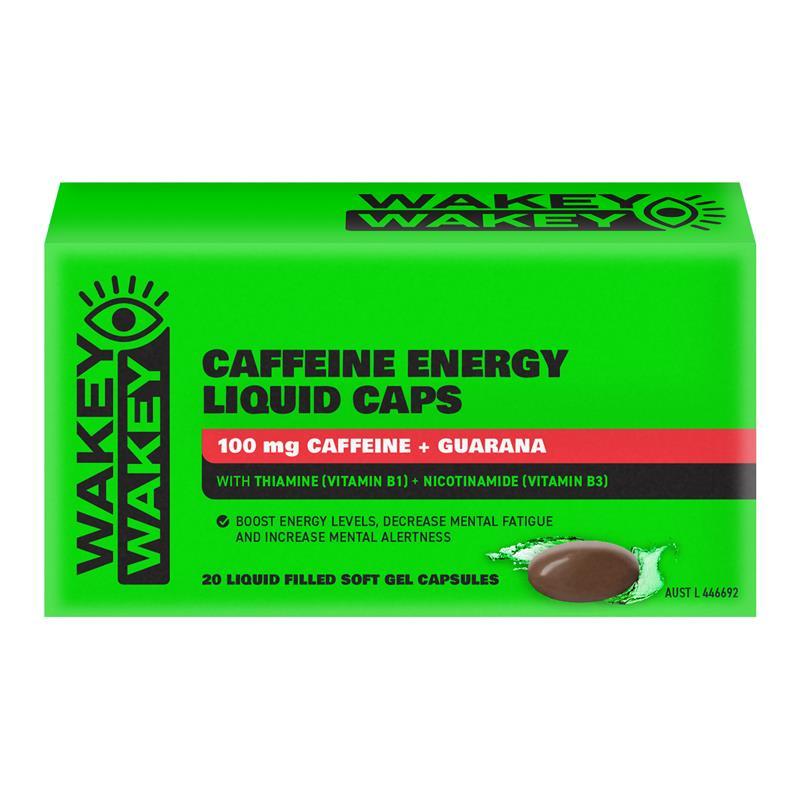 Buy Wakey Wakey Caffeine Energy Liquid Capsules 20 Pack online at ...