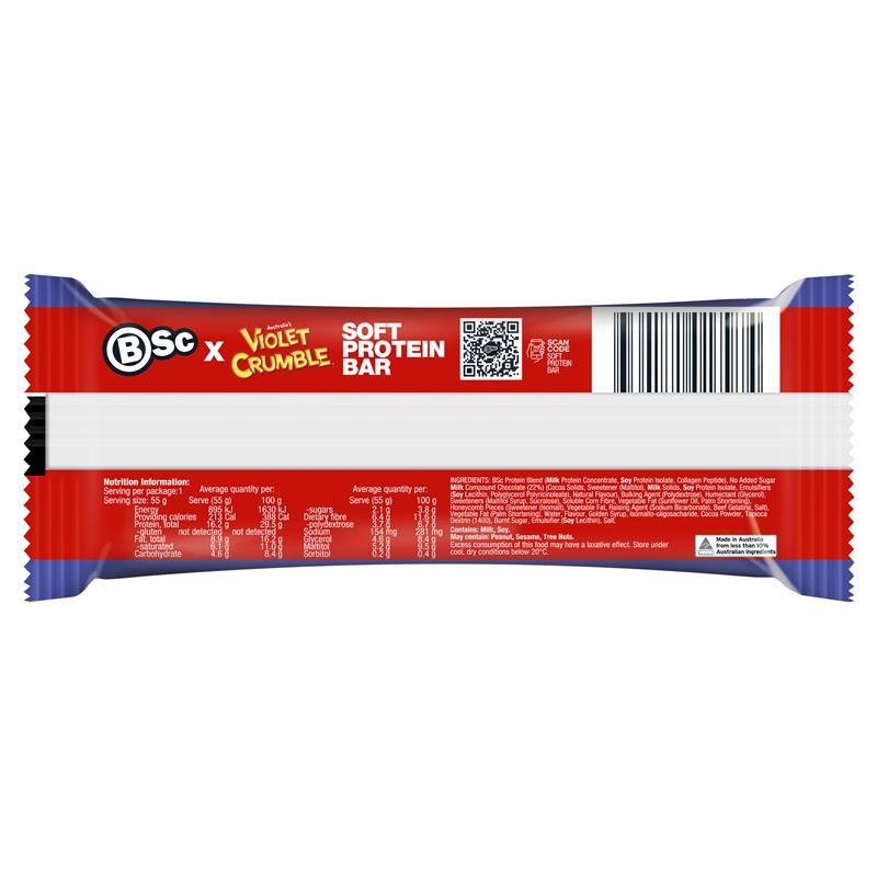 Buy BSc x Violet Crumble Soft Protein Bar Chocolate Honeycomb 55g ...