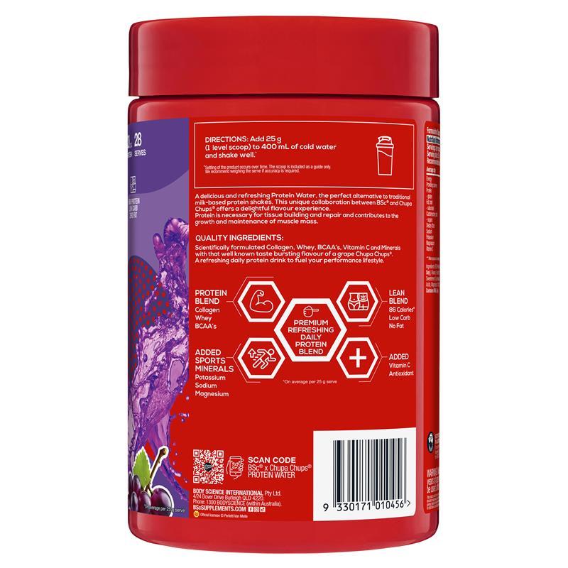 Buy BSc x Chupa Chups Protein Water Grape 700g online at Chemist Warehouse