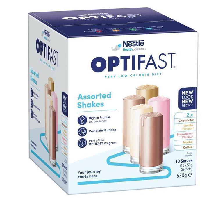Buy Optifast VLCD Shake Assorted Pack 10 x 53g online at Chemist Warehouse