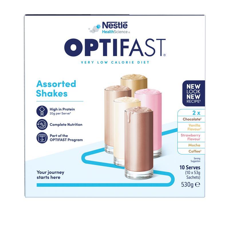Buy Optifast VLCD Shake Assorted Pack 10 x 53g online at Chemist Warehouse