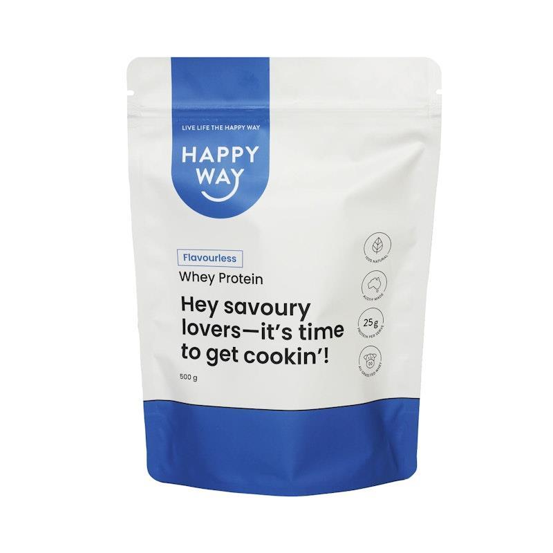 Buy Happy Way Flavourless Whey Protein Powder 500g online at Chemist ...