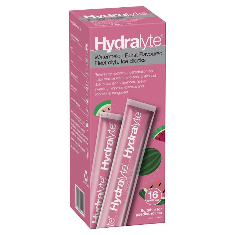Buy Hydralyte Electrolyte Ice Blocks Watermelon 16 online at Chemist ...