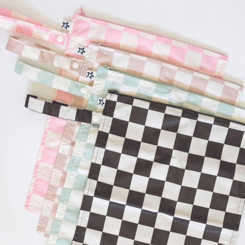Buy Tiny Twinkle Mess Proof Wet Bag 2 Pack Black & Sage Checkers online ...
