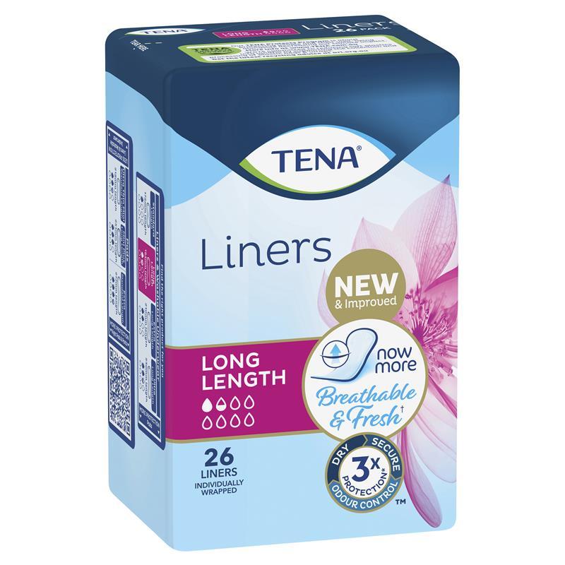 Buy TENA Liners Long 26 Pack online at Chemist Warehouse