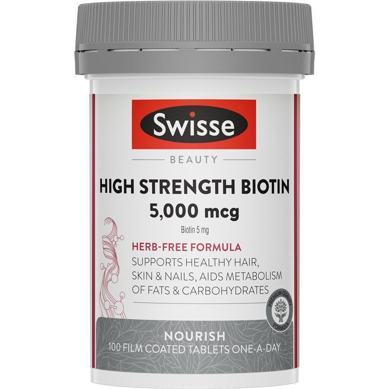 Buy Swisse Beauty High Strength Biotin 5000mcg 100 Tablets online at ...